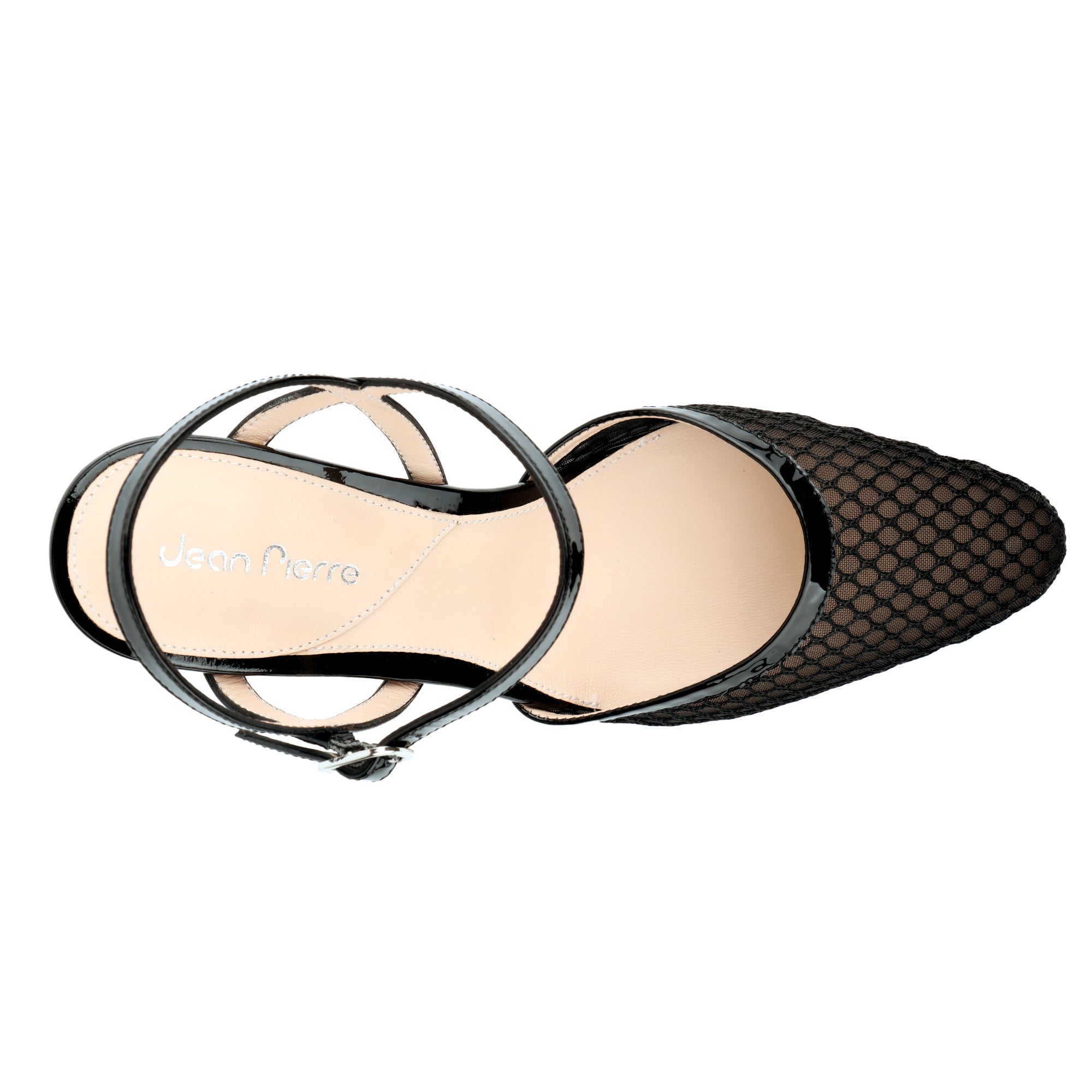 Zapatillas tipo slingback de tacón alto con malla textil y charol para ...