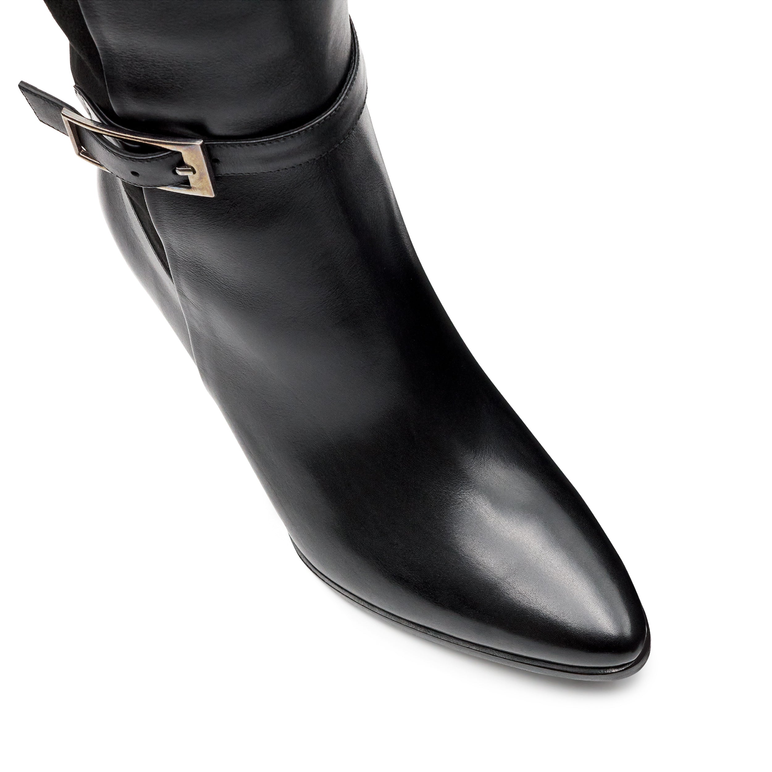 Botas altas de piel y gamuza de tacón alto para dama – Jean Pierre