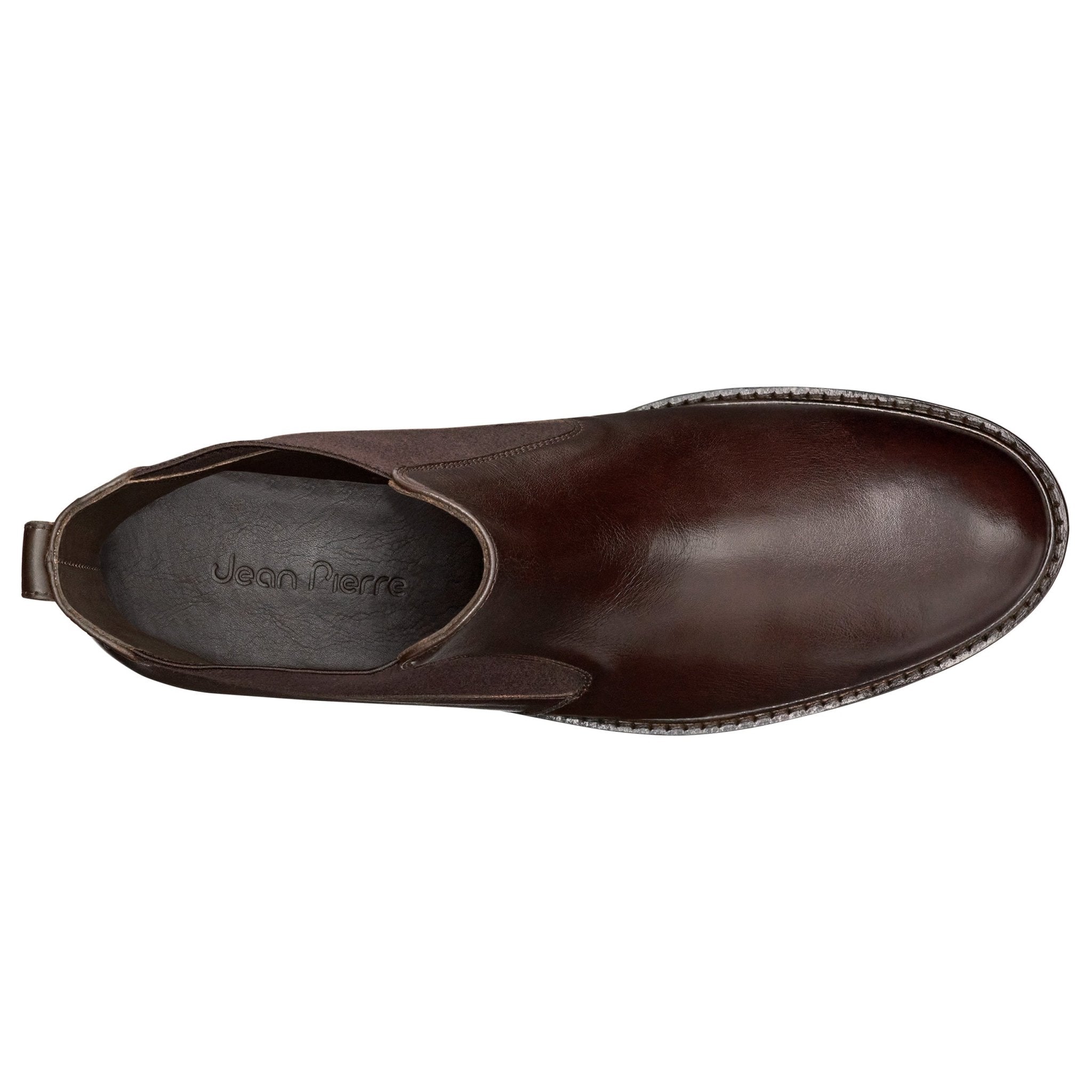 Botines color café de piel con elásticos laterales estilo chelsea para ...