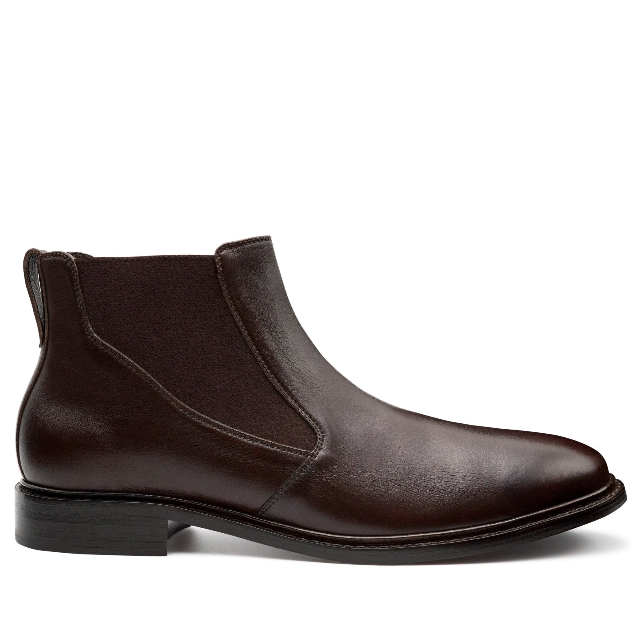 Botines color café de piel con elásticos laterales estilo chelsea para ...