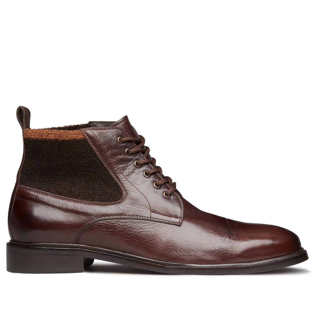 Botines de piel con agujetas, y elásticos laterales para hombre – Jean ...