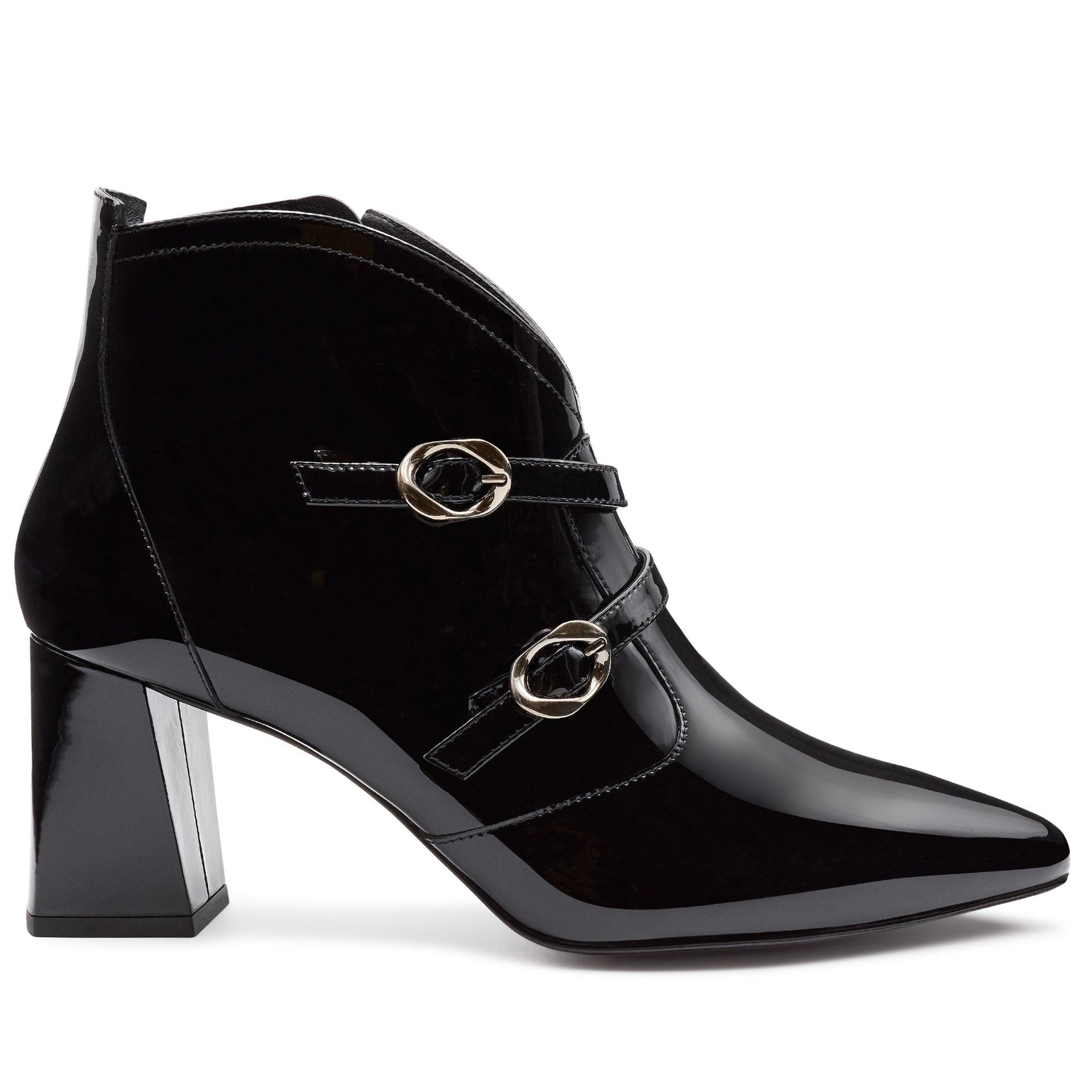 Botines de charol para dama con doble hebilla – Jean Pierre